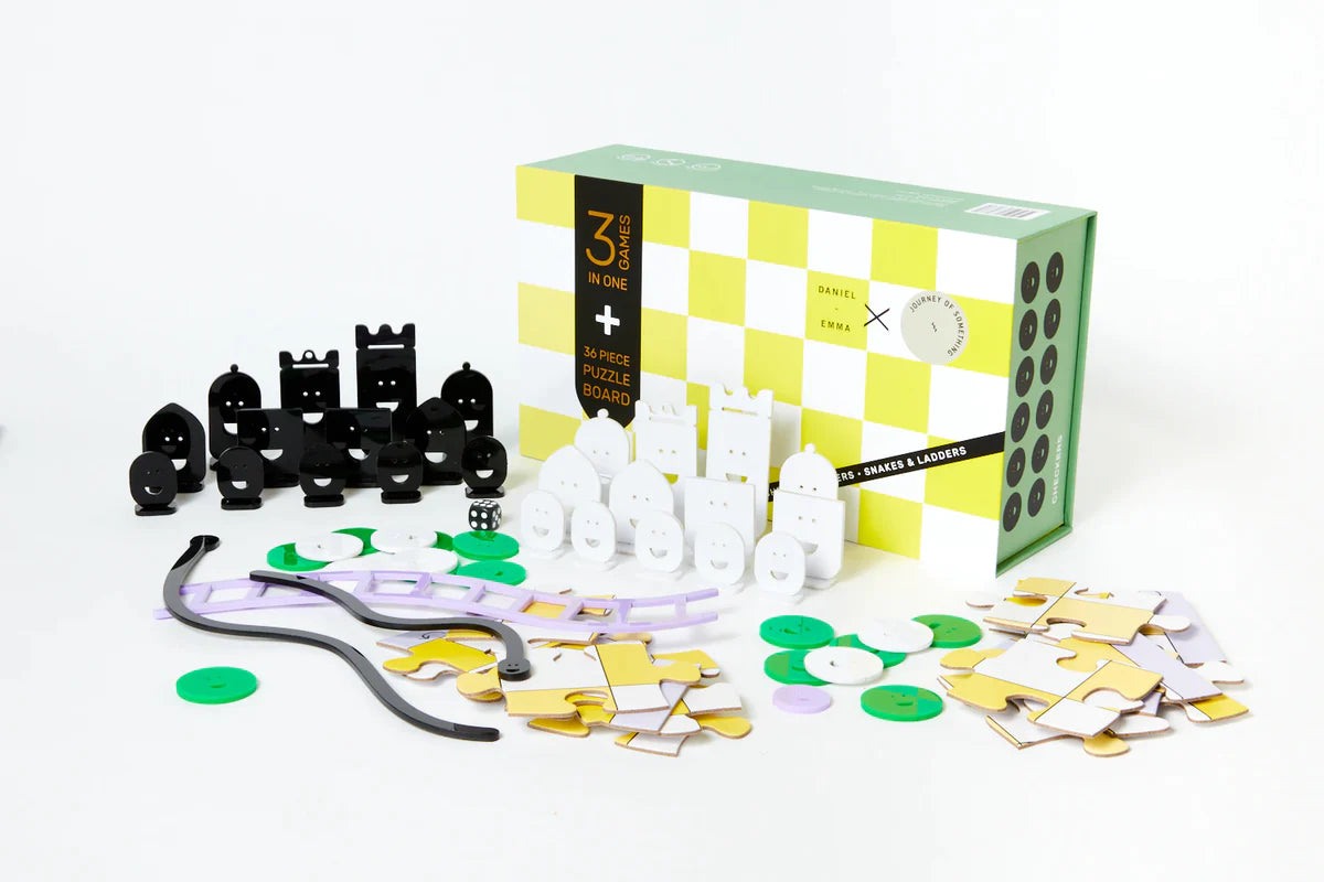 3 in 1 Game Set - Chess, Checkers & Snakes & Ladders – Fetch